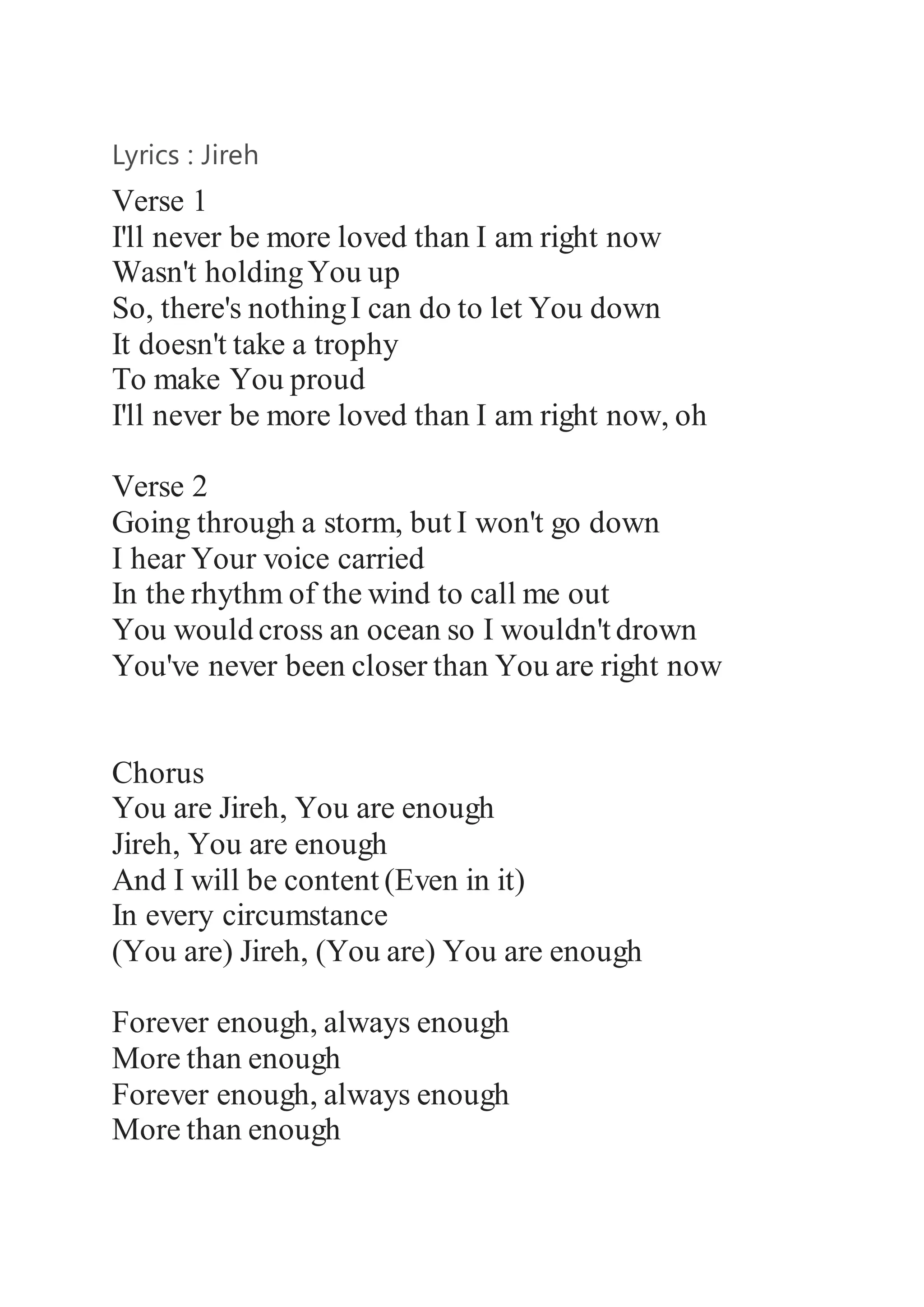 Jireh | DOCX