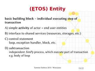 ETOS discrete event simulation framework focused on easier team ...