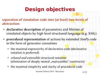 ETOS discrete event simulation framework focused on easier team ...