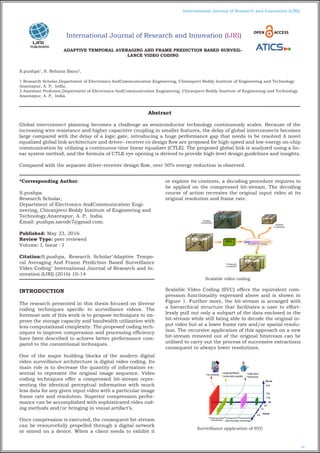 Jiri ece-01-03 adaptive temporal averaging and frame prediction based surveillance video coding ...