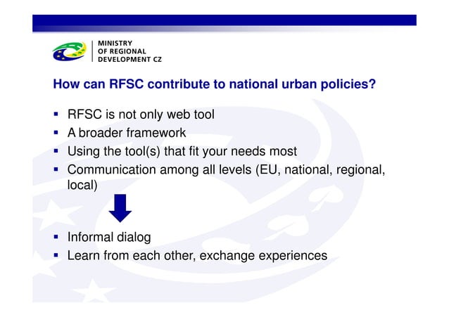 RFSC & national urban policy: a view from the Czech Republic | PPT