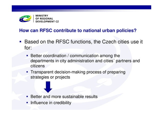 RFSC & national urban policy: a view from the Czech Republic | PPT