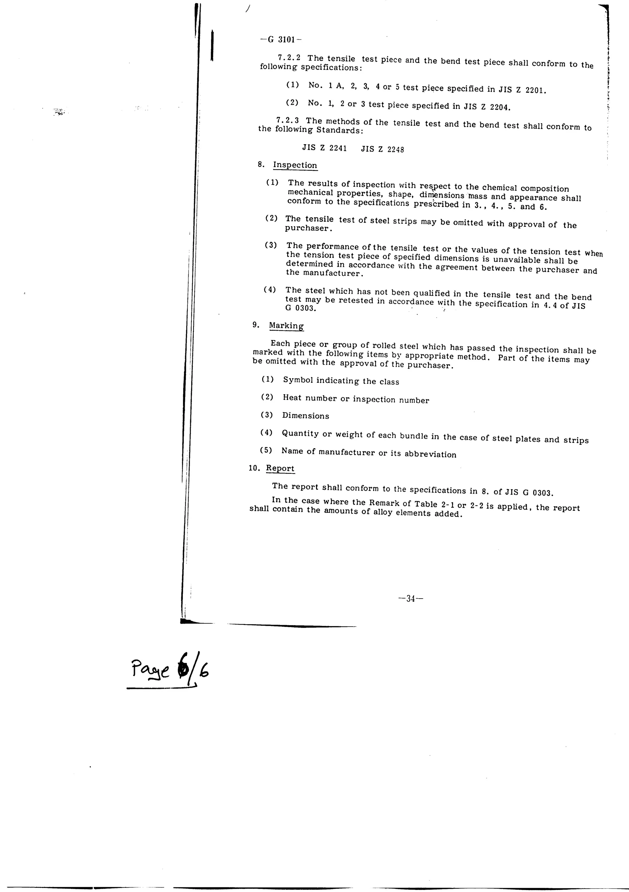 Jis g-3101 rolled steel for general structure | PDF