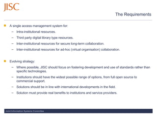 JISC Access and Identity Management: Future Directions | PPT