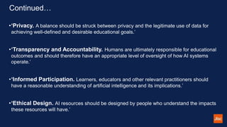 An introduction to the ethics of AI in education | PPTX