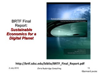 Blue Ribbon Task Force on Sustainable Digital Preservation | PPT