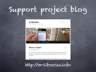 JISC m-library support project-1 | PPT