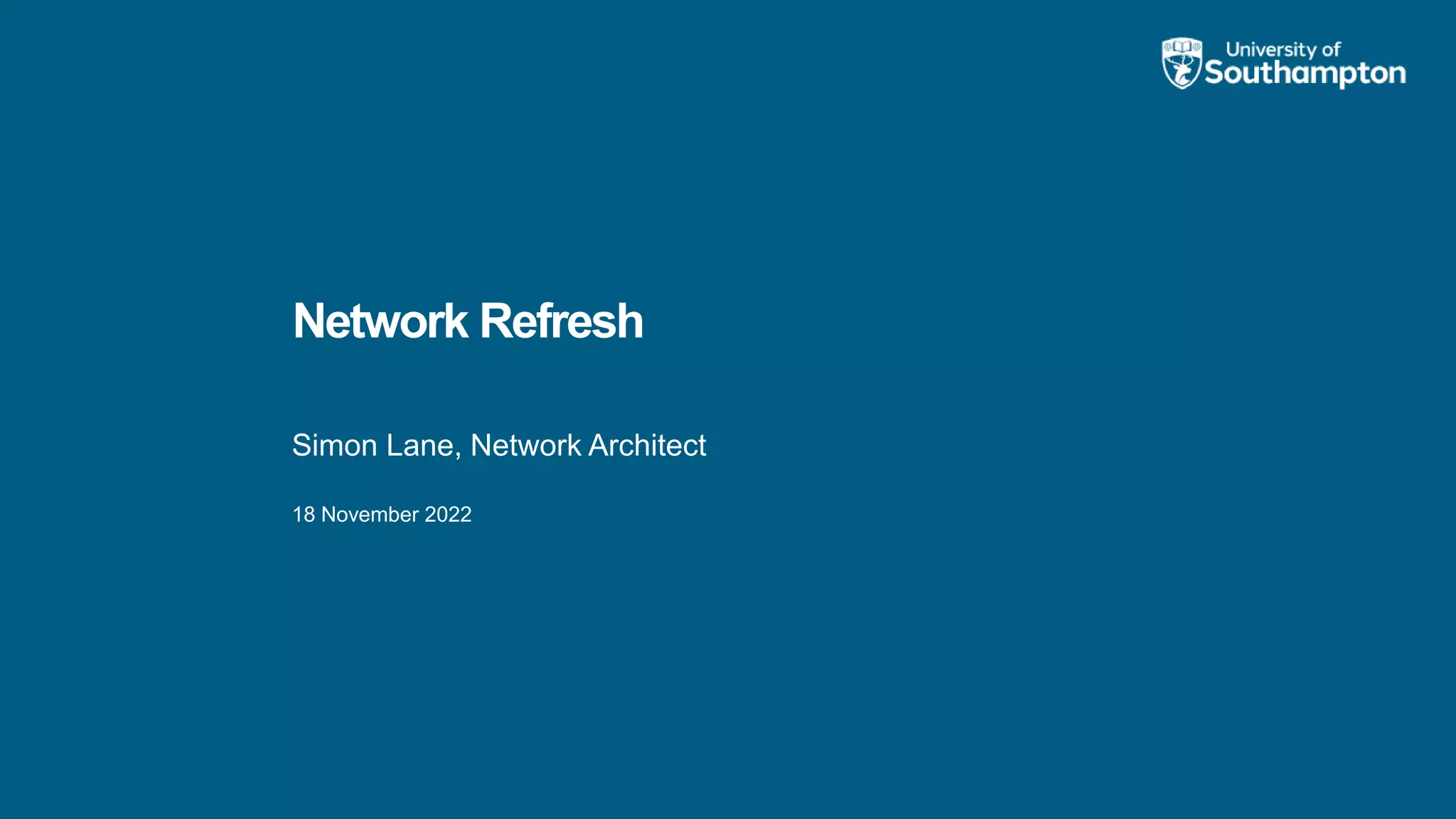 Tech 2 Tech - My network refresh | PPTX
