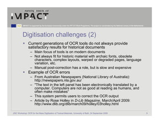 The Improving Access to Text (IMPACT) project and other European ...