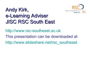 JISC RSC SE update for AOSEC Libraries & ICT Learning centres network | PPT