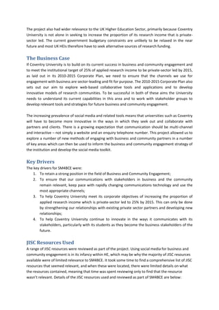 Jisc SM4BCE Case Study FINAL | DOCX | Social Networking | Internet