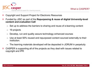 Jisc Casper Cetis 270508 | PPT
