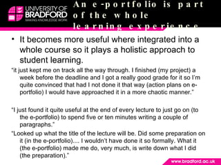 E-portfolios: Implementation & the learners' perspective | PPT