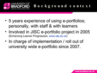 E-portfolios: Implementation & the learners' perspective | PPT