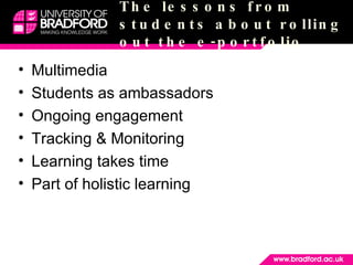 E-portfolios: Implementation & the learners' perspective | PPT