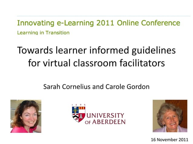Towards learner informed guidelines for virtual classroom facilitators ...