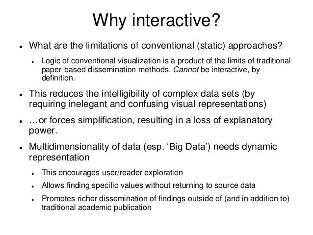 Interactive Visualizations for teaching, research, and dissemination