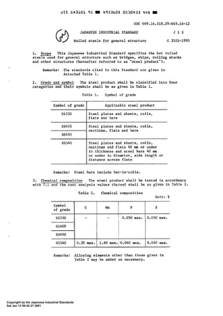 Jis g3101 95 | PDF
