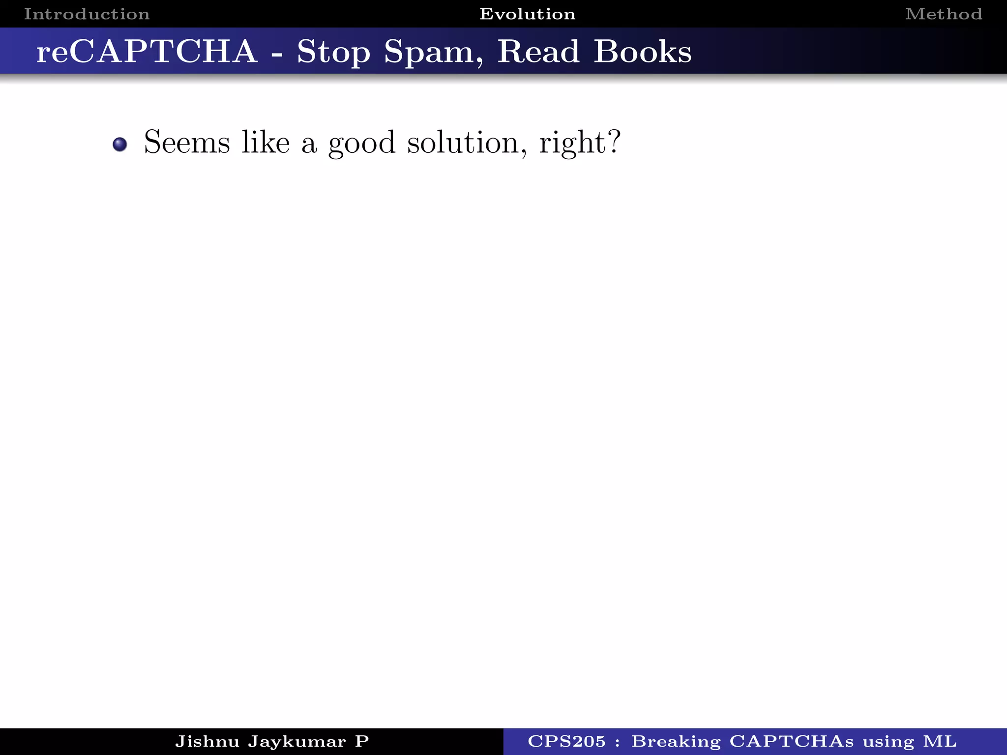 Breaking CAPTCHAs using ML | PPT