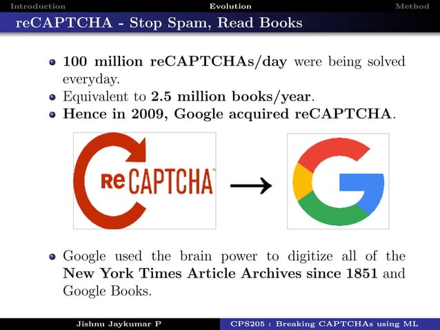 Breaking CAPTCHAs using ML | PPT
