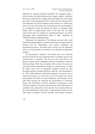 Collaboratve Conceptual Change : The Case of Recursion | PDF