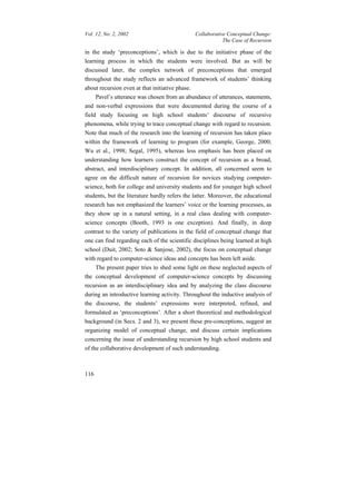 Collaboratve Conceptual Change : The Case of Recursion | PDF