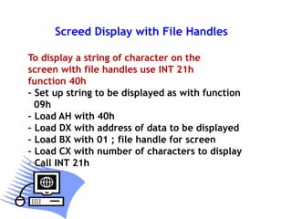 int 21 h for screen display | PPT