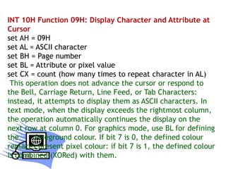 int 21 h for screen display | PPT