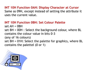 int 21 h for screen display | PPT