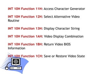 int 21 h for screen display | PPT