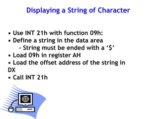 int 21 h for screen display | PPTX