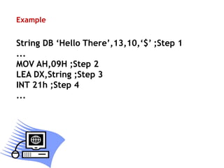 int 21 h for screen display | PPT
