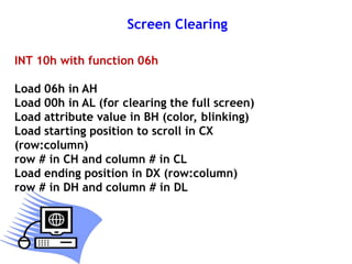 int 21 h for screen display | PPT