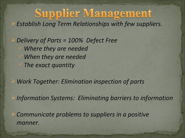 Just In Time - Operations Management | PPT | Manufacturing Industry ...