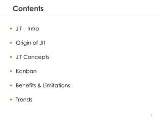 Just In Time Production (JIT) | PPTX