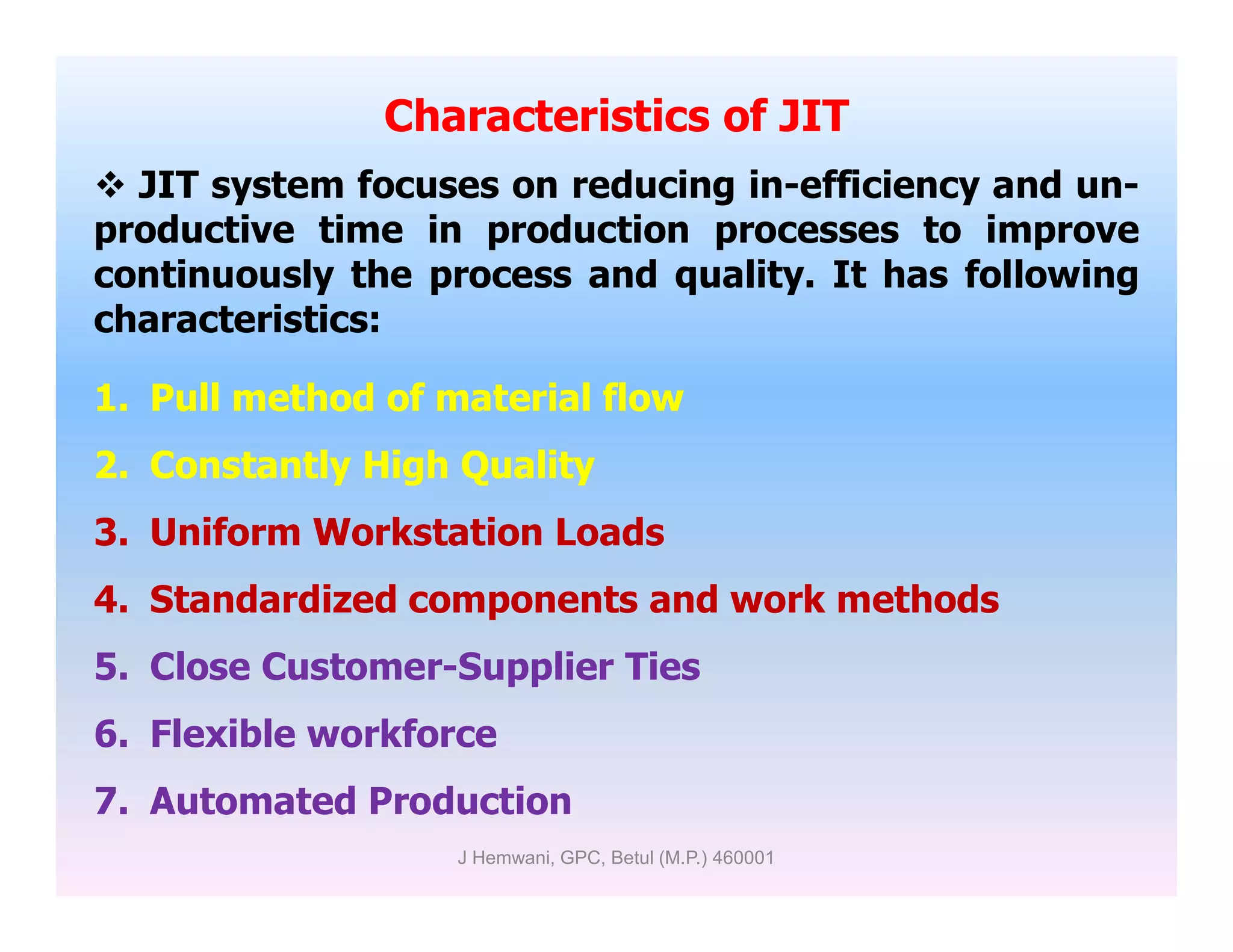 Just In Time (JIT) | PDF | Mechanical and Industrial Engineering Industry | Industries