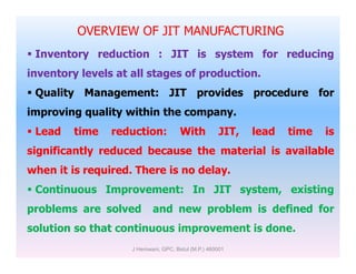 Just In Time (JIT) | PDF | Mechanical and Industrial Engineering ...