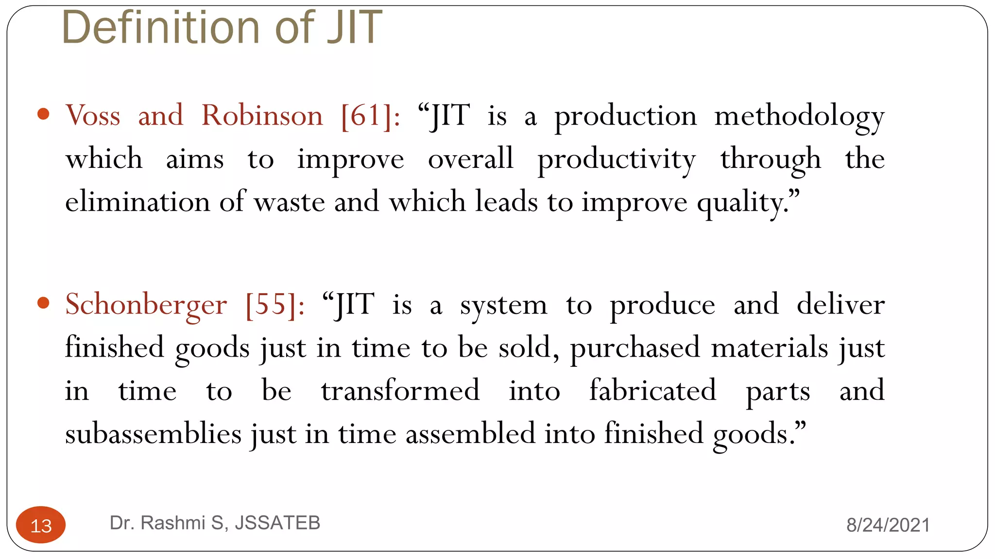 JUST IN TIME MANUFACTURING - module 1 | PDF