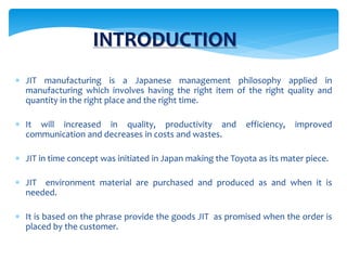 Just In Time Analysis | PPTX