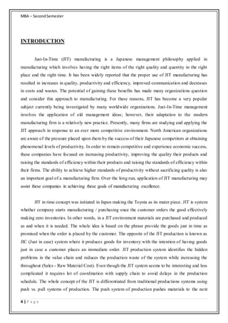 Just In Time Analysis | DOCX | Mechanical and Industrial Engineering ...