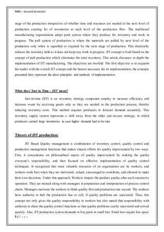 Just In Time Analysis | DOCX | Mechanical and Industrial Engineering ...