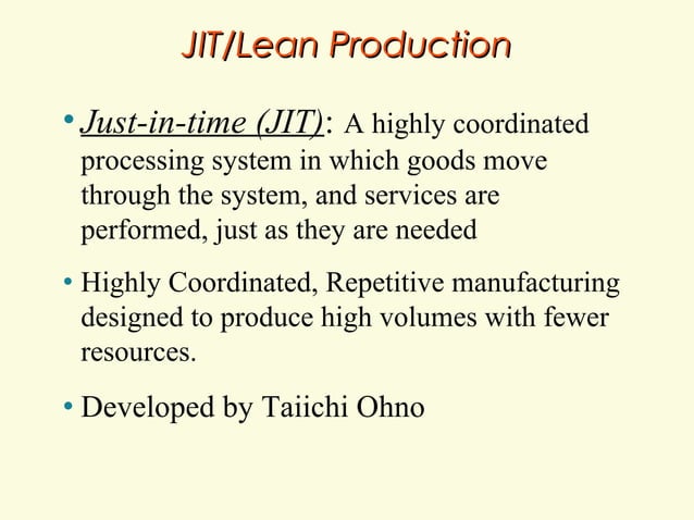 Jit and lean operations | PPT | Mechanical and Industrial Engineering Industry | Industries