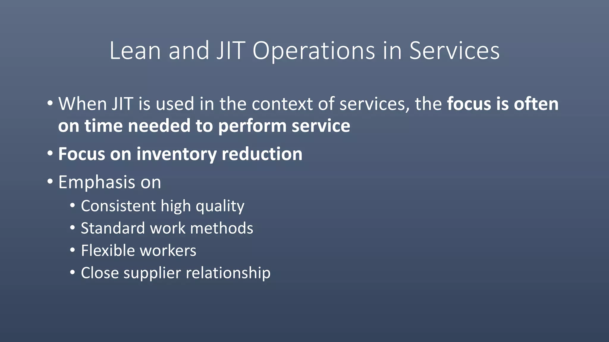 JIT and lean operations | PPTX