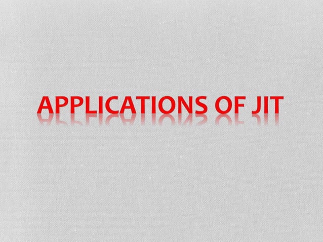 PPT ON Just in time technique (JIT) | PPTX | Mechanical and Industrial Engineering Industry ...