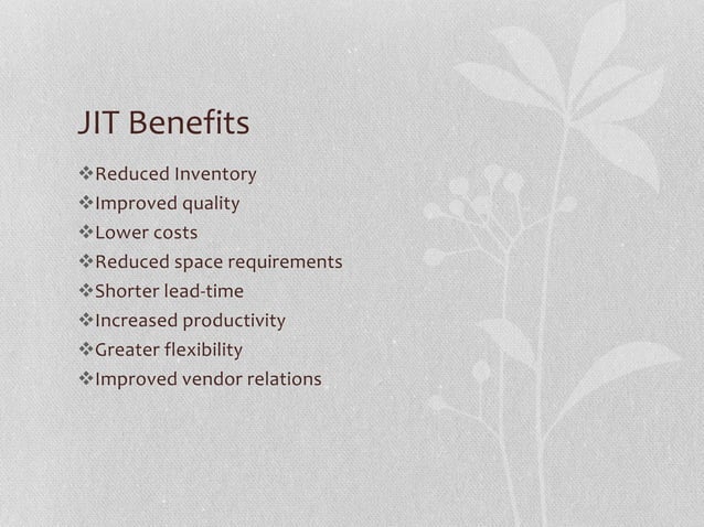 PPT ON Just in time technique (JIT) | PPTX | Mechanical and Industrial Engineering Industry ...