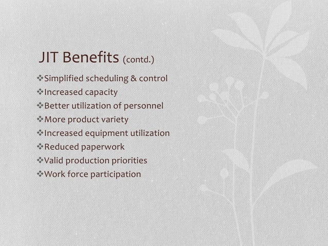 PPT ON Just in time technique (JIT) | PPTX | Mechanical and Industrial Engineering Industry ...