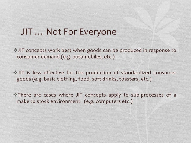 PPT ON Just in time technique (JIT) | PPTX | Mechanical and Industrial Engineering Industry ...