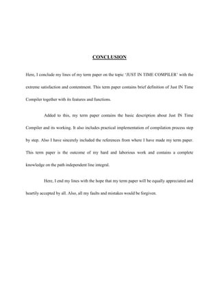 just in time JIT compiler | DOCX