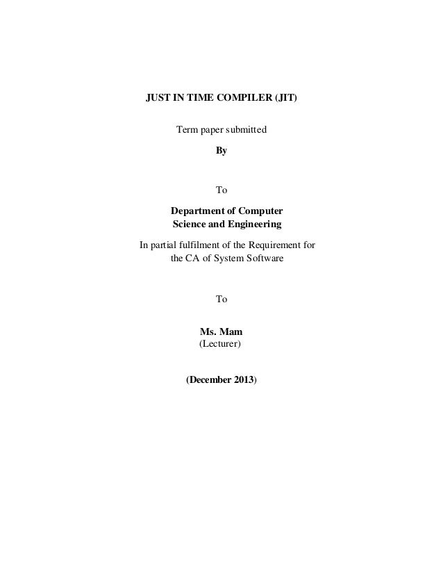 just in time JIT compiler