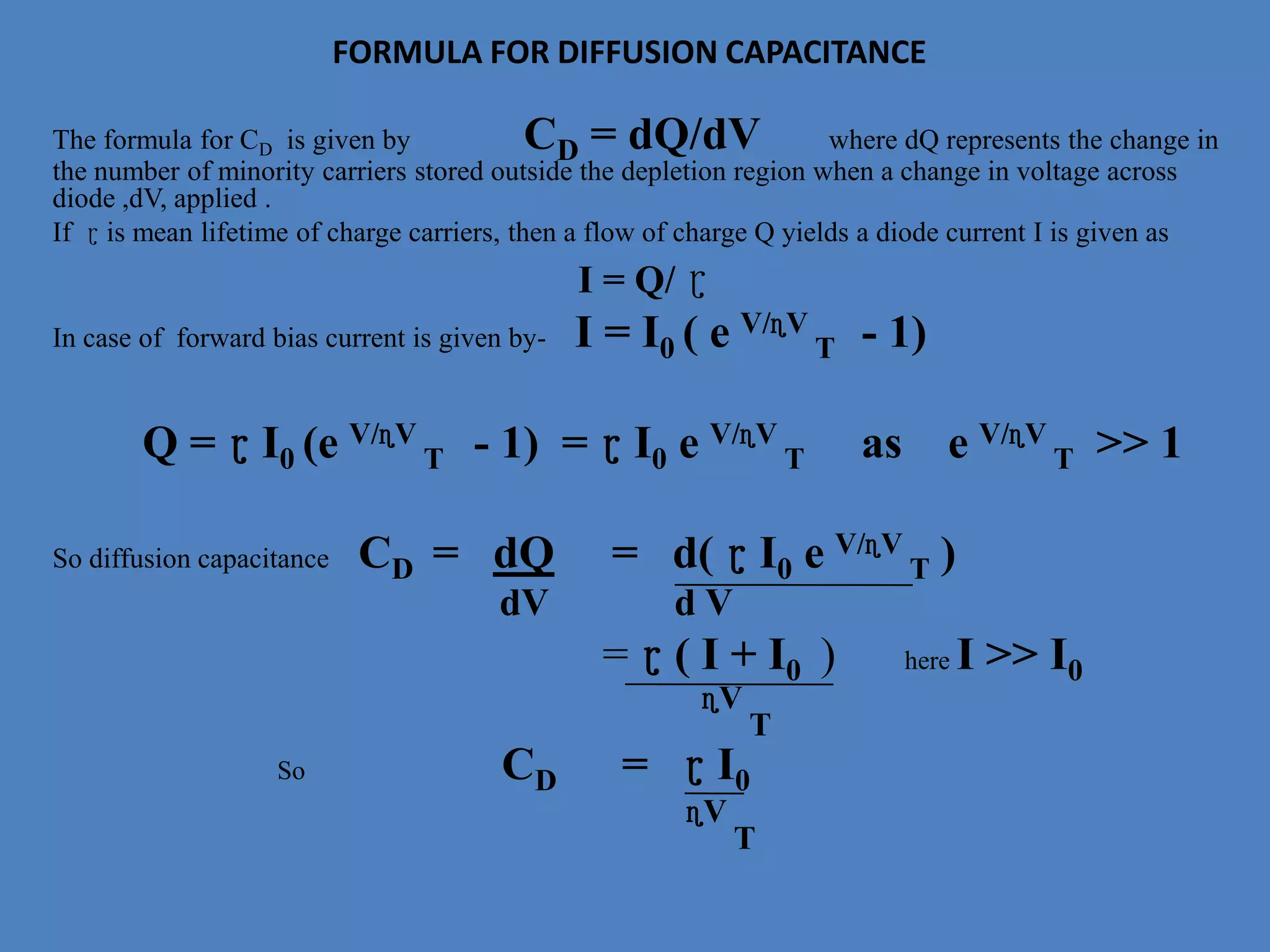 Analog Electronics ppt on Transition & diffusion capacitance by Being ...